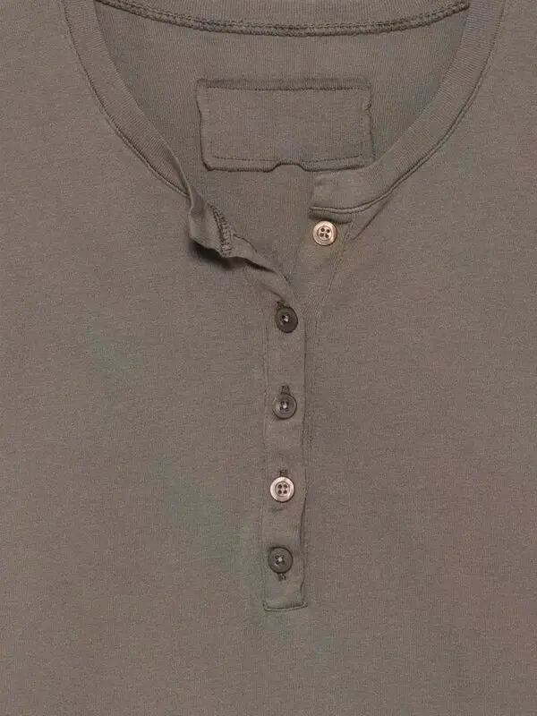 PRIVATE 0204 Buttoned Henley T-shirt - Brown