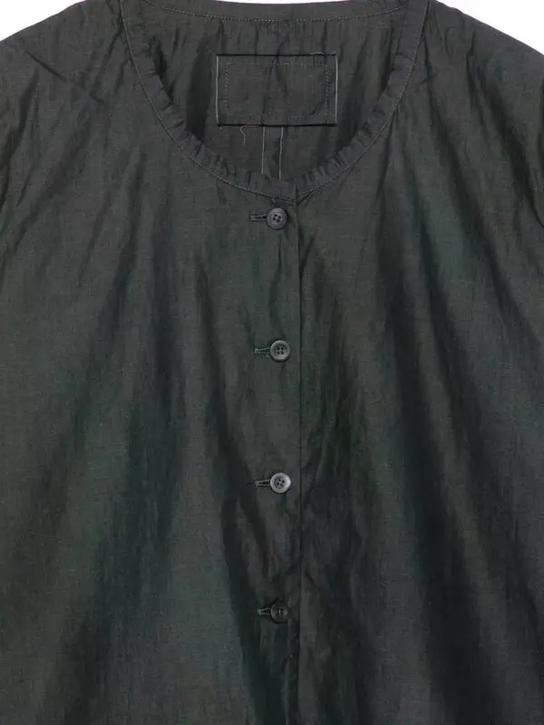 PRIVATE 0204 Buttoned Collarless Blouse
