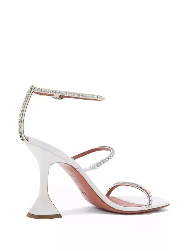 Amina Muaddi 95mm Gilda Sandals - White