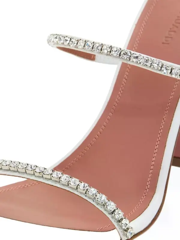 Amina Muaddi 95mm Gilda Sandals - White