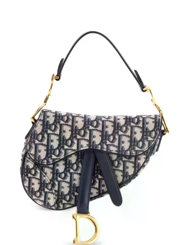 Dior Saddle Handbag Oblique Canvas Mini - Blue