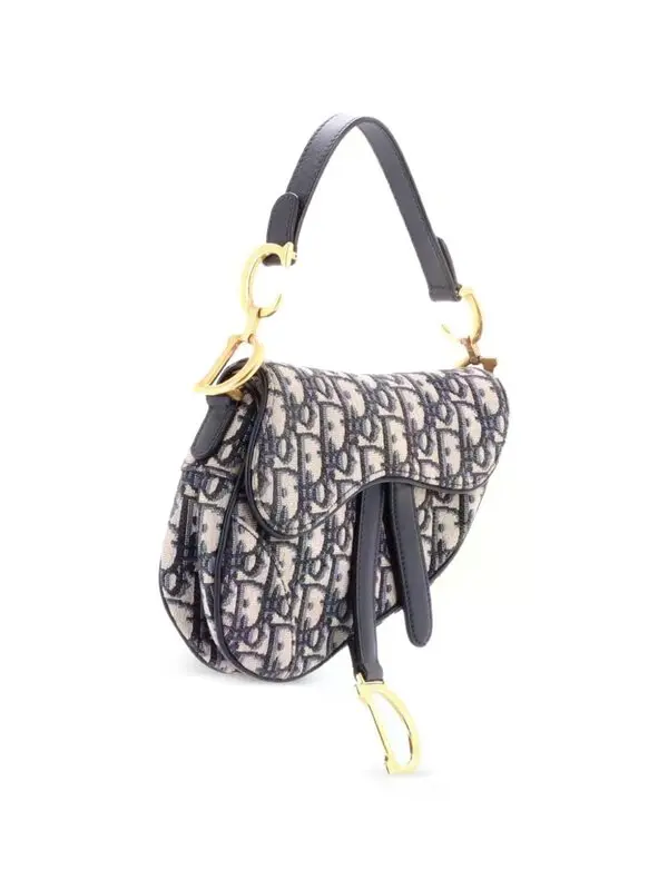 Dior Saddle Handbag Oblique Canvas Mini - Blue