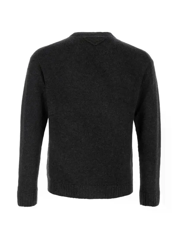 Prada Cashmere Ribbed Trim Crew Neck Sweater