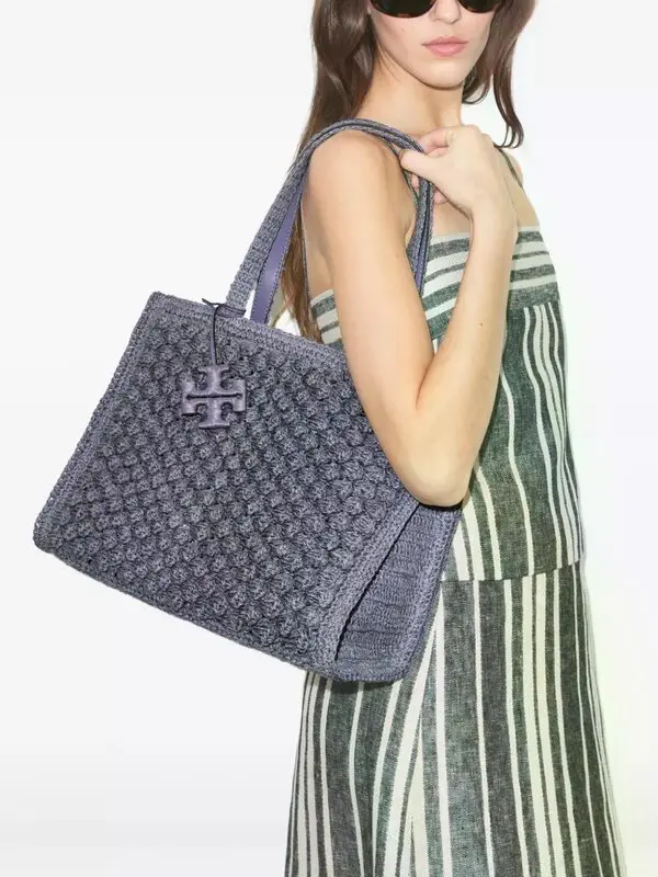 Tory Burch Small Ella Hand-crocheted Popcorn Tote Bag - Grey
