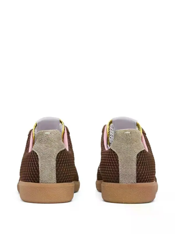 MAISON MARGIELA Replica Suede And Mesh Lace-up Sneakers - Brown