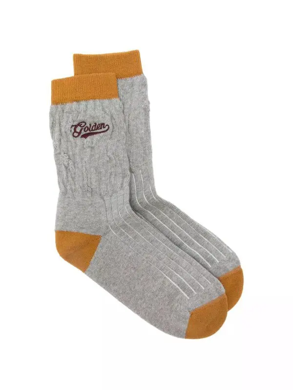 GOLDEN GOOSE Cable-knit Socks - Grey
