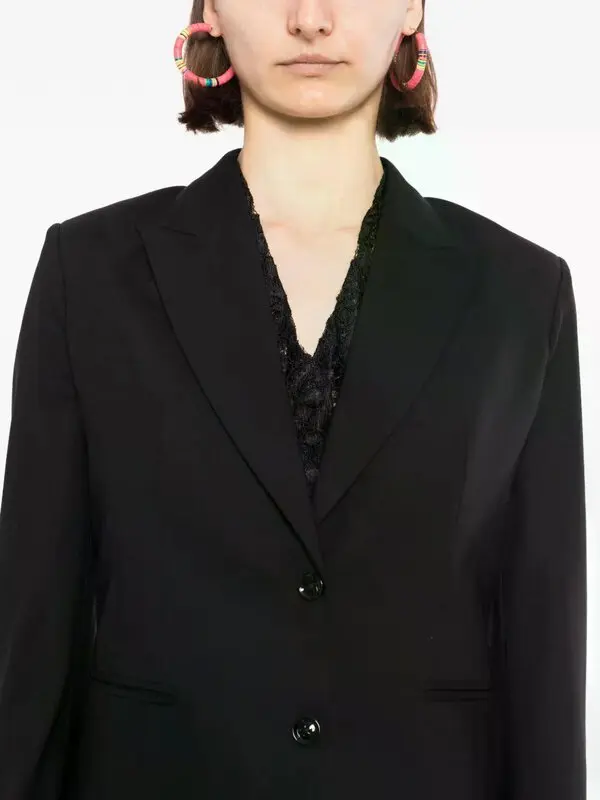BLAKLACE Lapel Collar Blazer - Black
