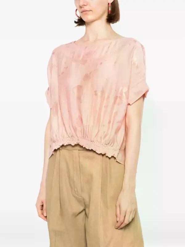 BLAKLACE Floral Print Ruffle Trim Top