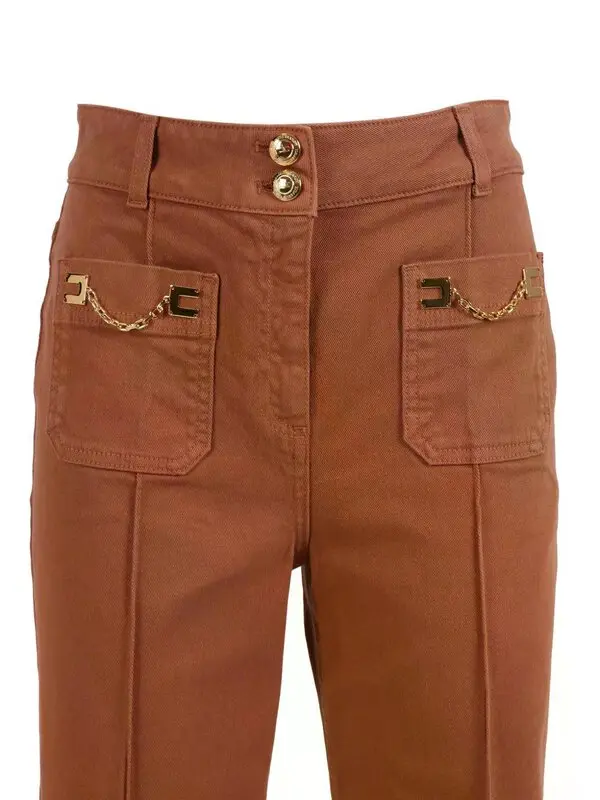 Elisabetta Franchi Chain-detail Cotton Trousers