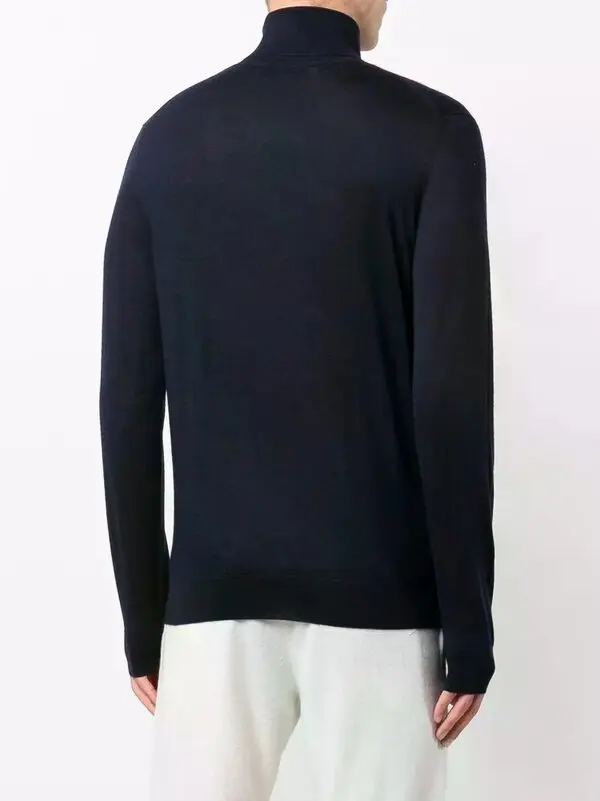 Fedeli Roll-neck Knitted Jumper - Blue
