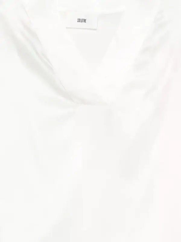 SOLOTRE V-neck Blouse - Neutrals