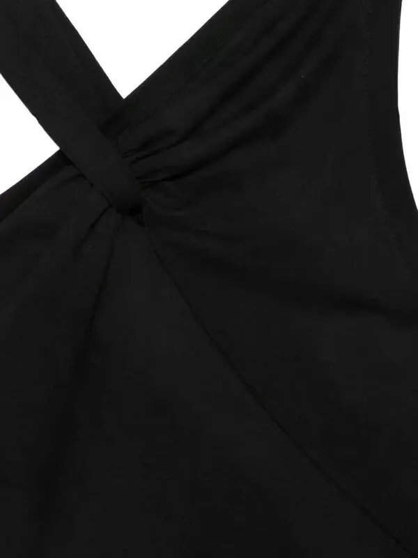 SOLOTRE Twisted-strap Top - Black