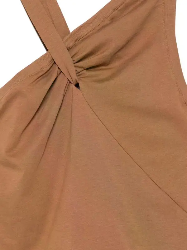 SOLOTRE Twisted-strap Sleeveless Top - Brown