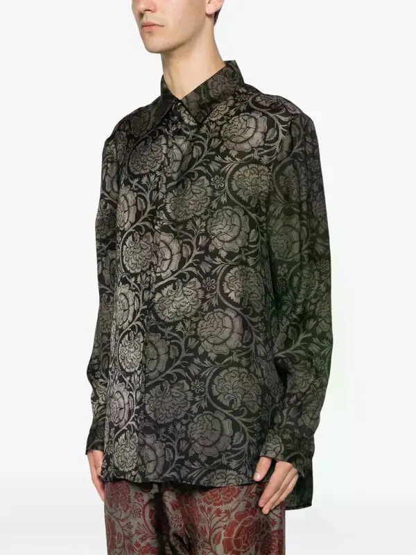 UMA WANG Tab Floral-print Shirt