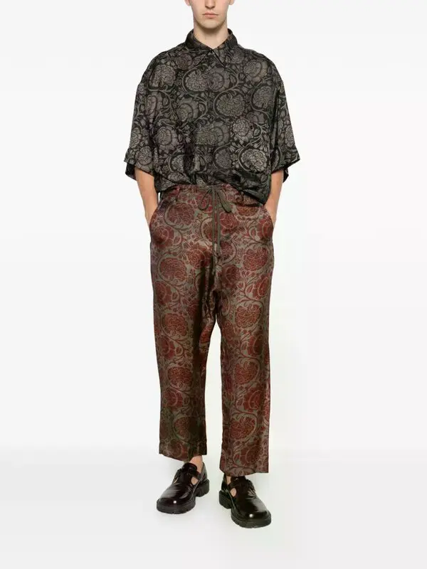 UMA WANG Teorya Floral-print Shirt - Black