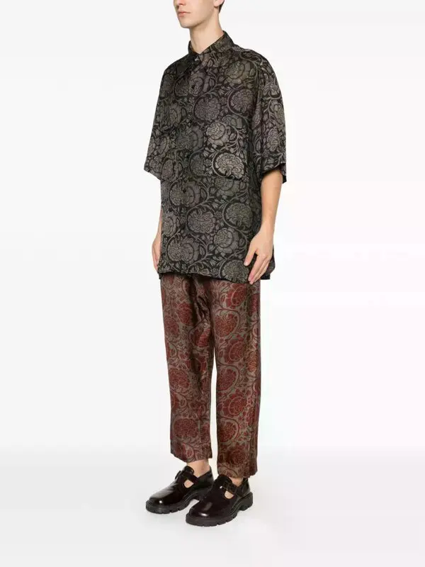 UMA WANG Teorya Floral-print Shirt - Black