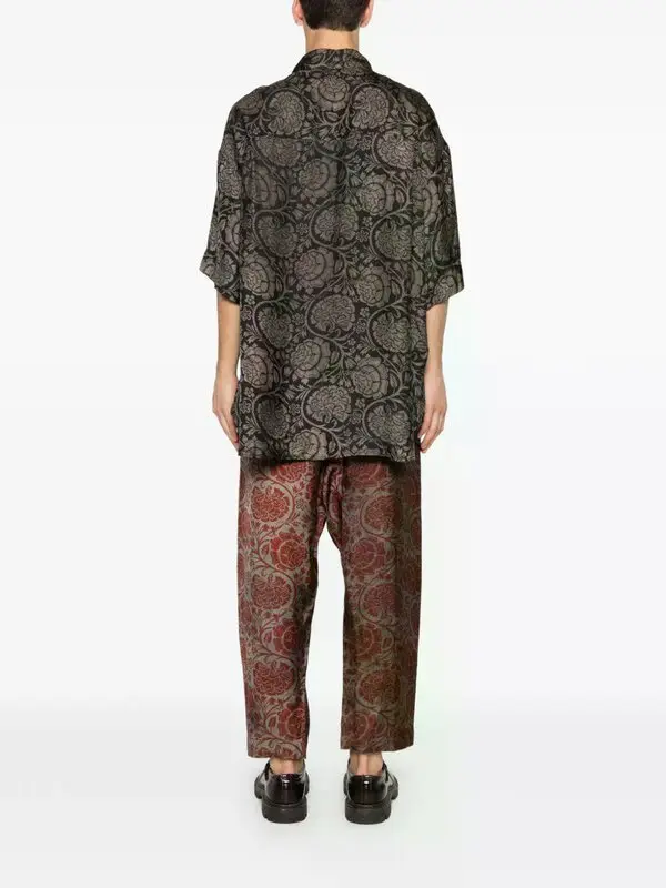 UMA WANG Teorya Floral-print Shirt - Black