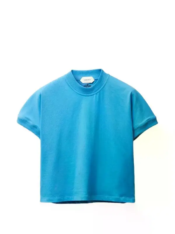 Versace Cotton-jersey Medusa Embroidered Short-sleeve Top