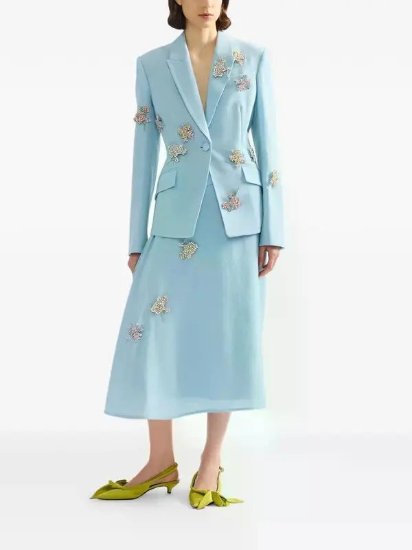 Erdem Draped Embellished Skirt