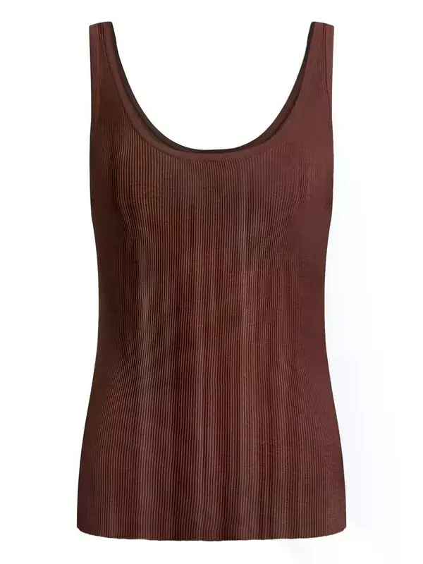 12 STOREEZ Ribbed-knit Tank Top - Brown