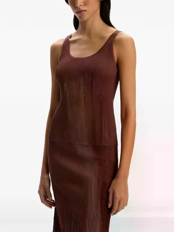 12 STOREEZ Ribbed-knit Tank Top - Brown