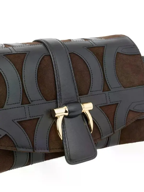 FERRAGAMO Front Flap Crossbody Bag With Gancini Clasp