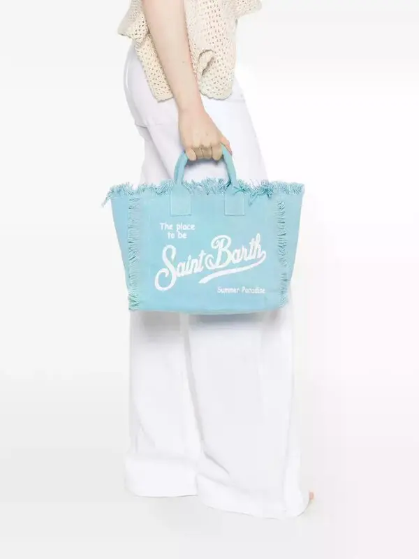 MC2 SAINT BARTH Colette Fringe-trim Tote - Blue