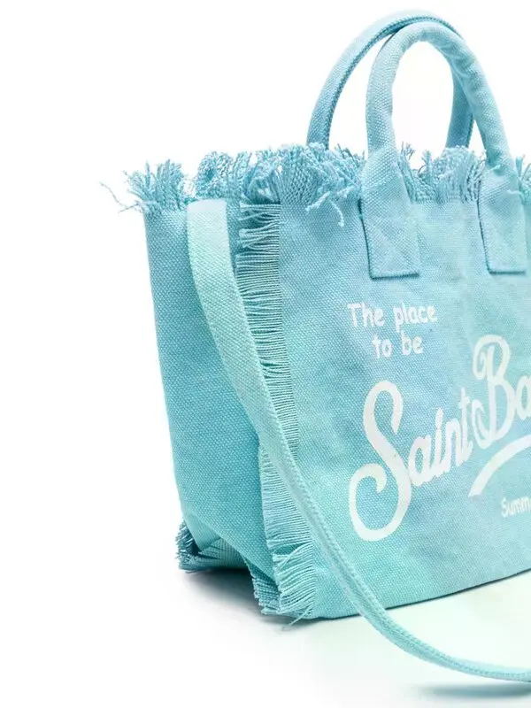 MC2 SAINT BARTH Colette Fringe-trim Tote - Blue
