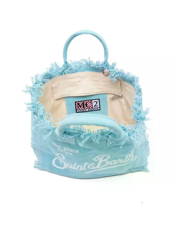 MC2 SAINT BARTH Colette Fringe-trim Tote - Blue