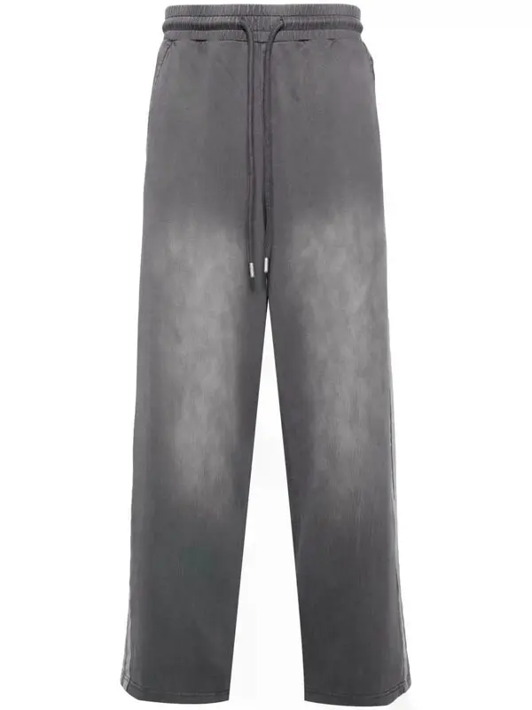 FIVE CM Faded-effect Cotton Track Pants - Grey