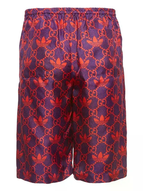 Gucci X Adidas All-over Logo Silk Shorts