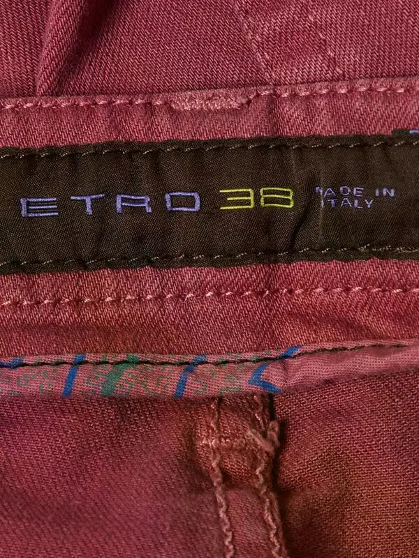 Etro Logo Patch Trousers - Red