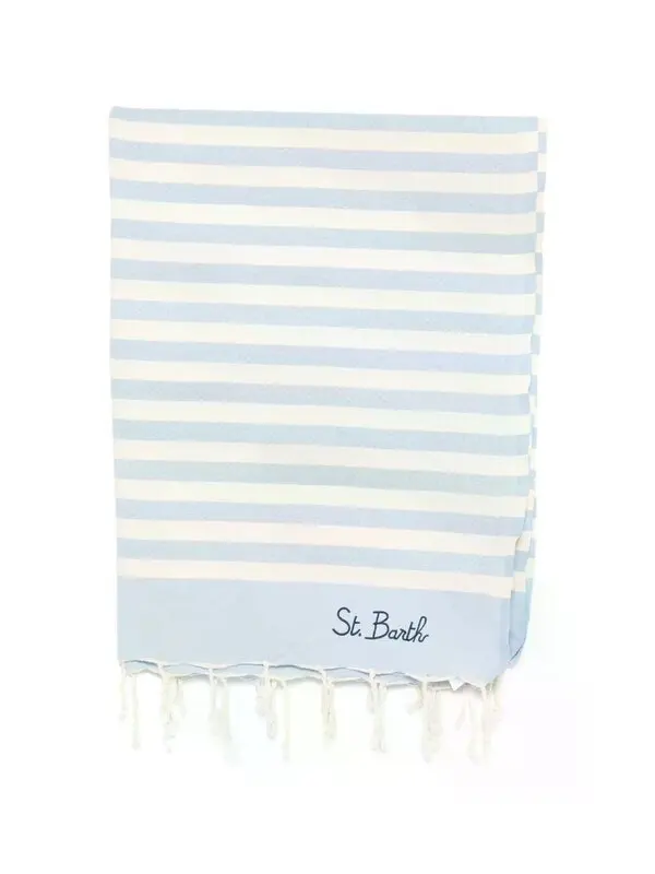MC2 SAINT BARTH Foutas N Striped Beach Towel - Blue