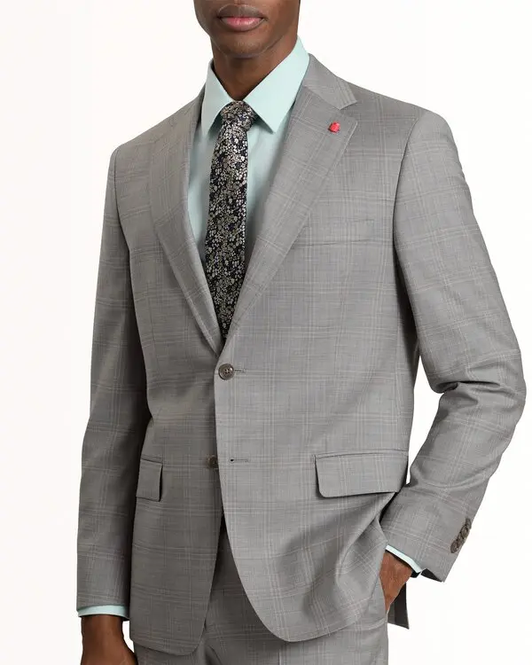 Ted Baker London Modern Fit Plaid Suit Jacket - Grey