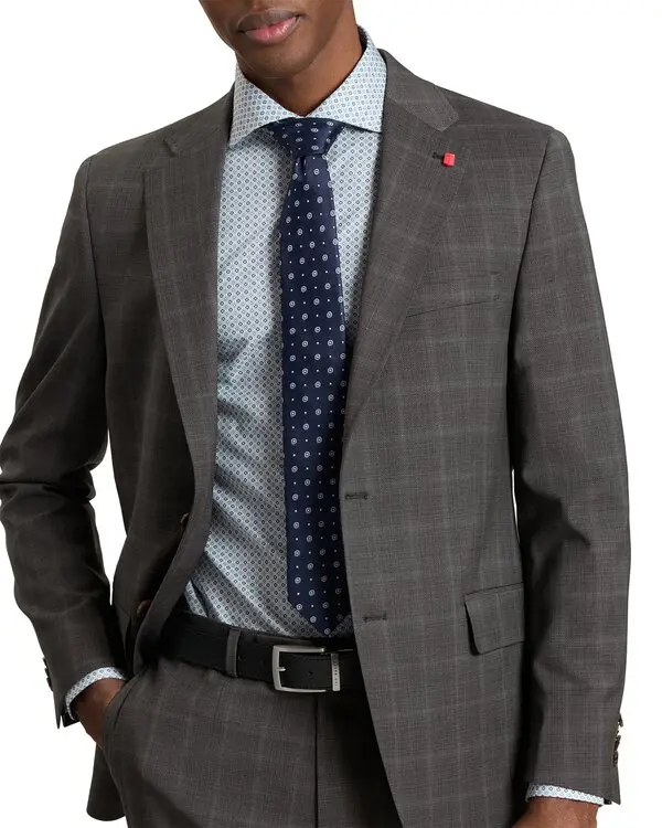 Ted Baker London Wright Plaid Modern Fit Blazer - Grey