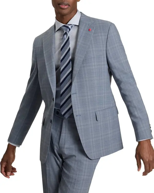 Ted Baker London Wright Plaid Modern Fit Suit Jacket - Light Blue