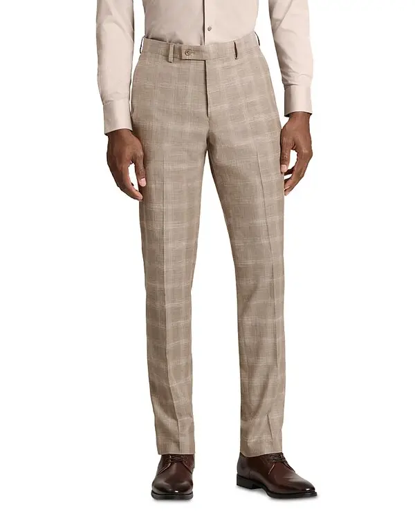 Ted Baker London Modern Fit Plaid Suit Pants - Taupe