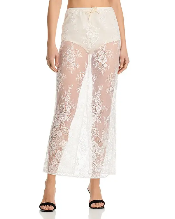 AYA MUSE Eteri Lace Skirt - White