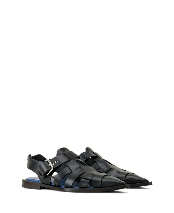 LANVIN Pointed-toe Leather Sandals - Black