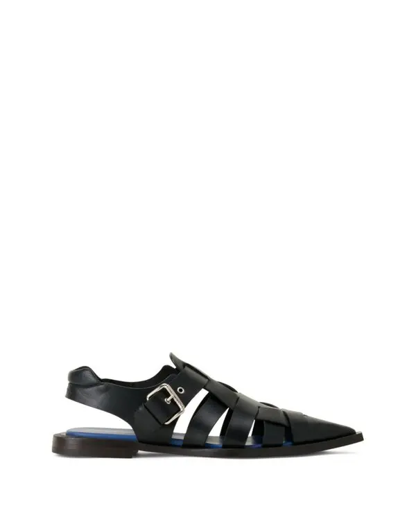 LANVIN Pointed-toe Leather Sandals - Black