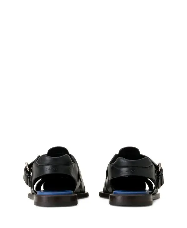 LANVIN Pointed-toe Leather Sandals - Black