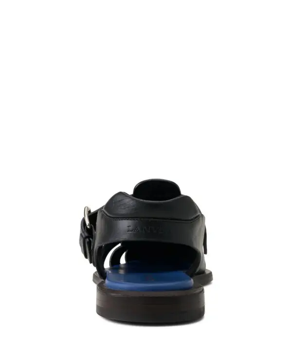 LANVIN Pointed-toe Leather Sandals - Black