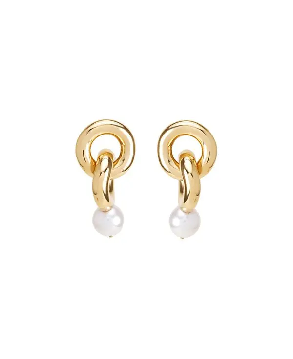 LANVIN Les Perles Stud Earrings - Pearl And Gold.