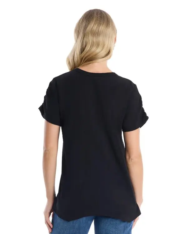 Wilt Deep V-neck Ruched Short-sleeve Tee