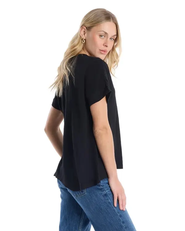 Wilt Deep V-neck Ruched Short-sleeve Tee