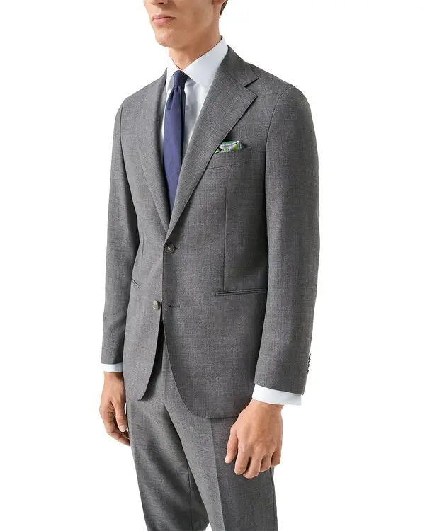 Eton Contemporary Fit Solid Textured Twill Shirt - White