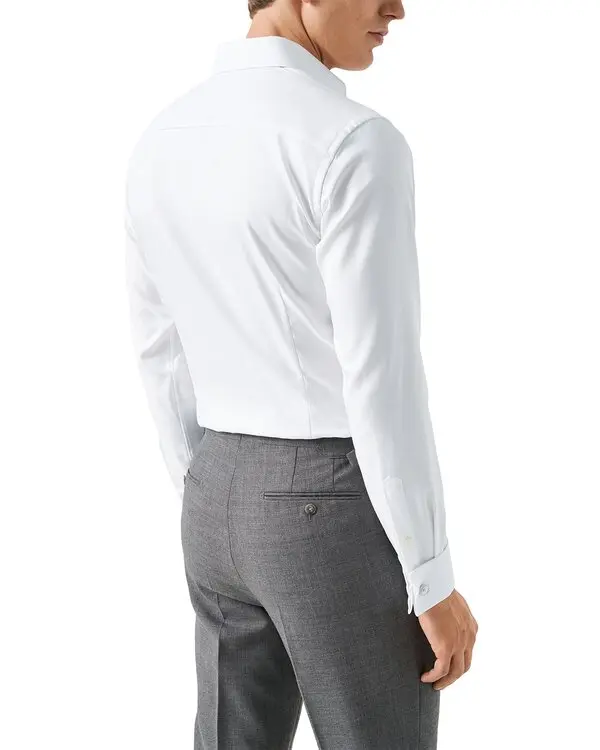 Eton Contemporary Fit Solid Textured Twill Shirt - White