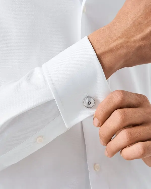 Eton Contemporary Fit Solid Textured Twill Shirt - White