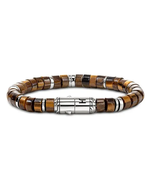John Hardy Sterling Silver Bead Bracelet - Tiger Eye