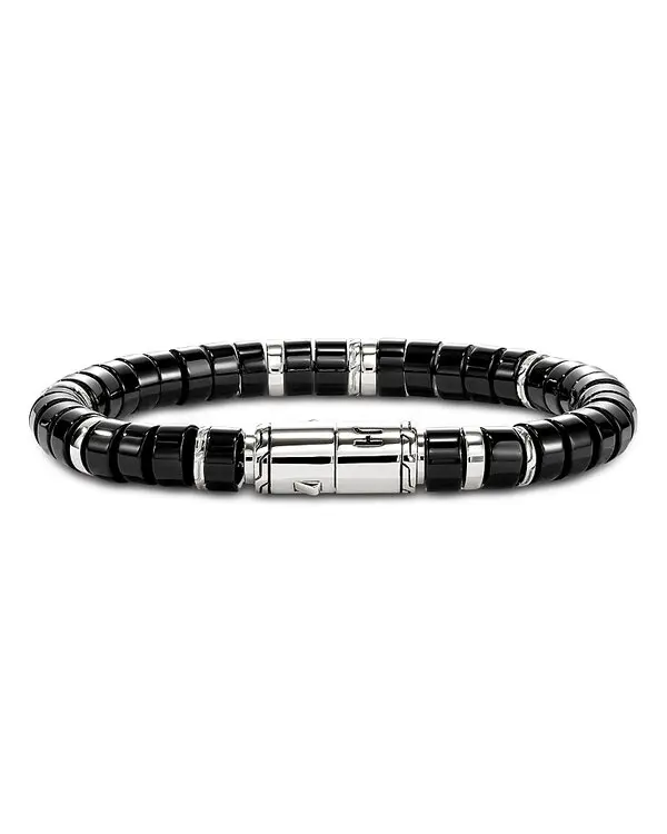 John Hardy Sterling Silver Heishi Onyx Bead Bracelet - Black Onyx